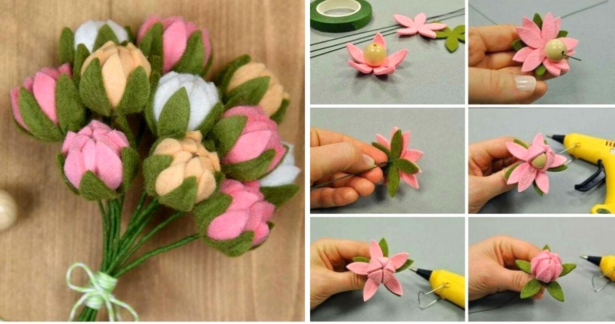 Paso A Paso De Flores De Colores Hechas Con Tela De Fieltro ...