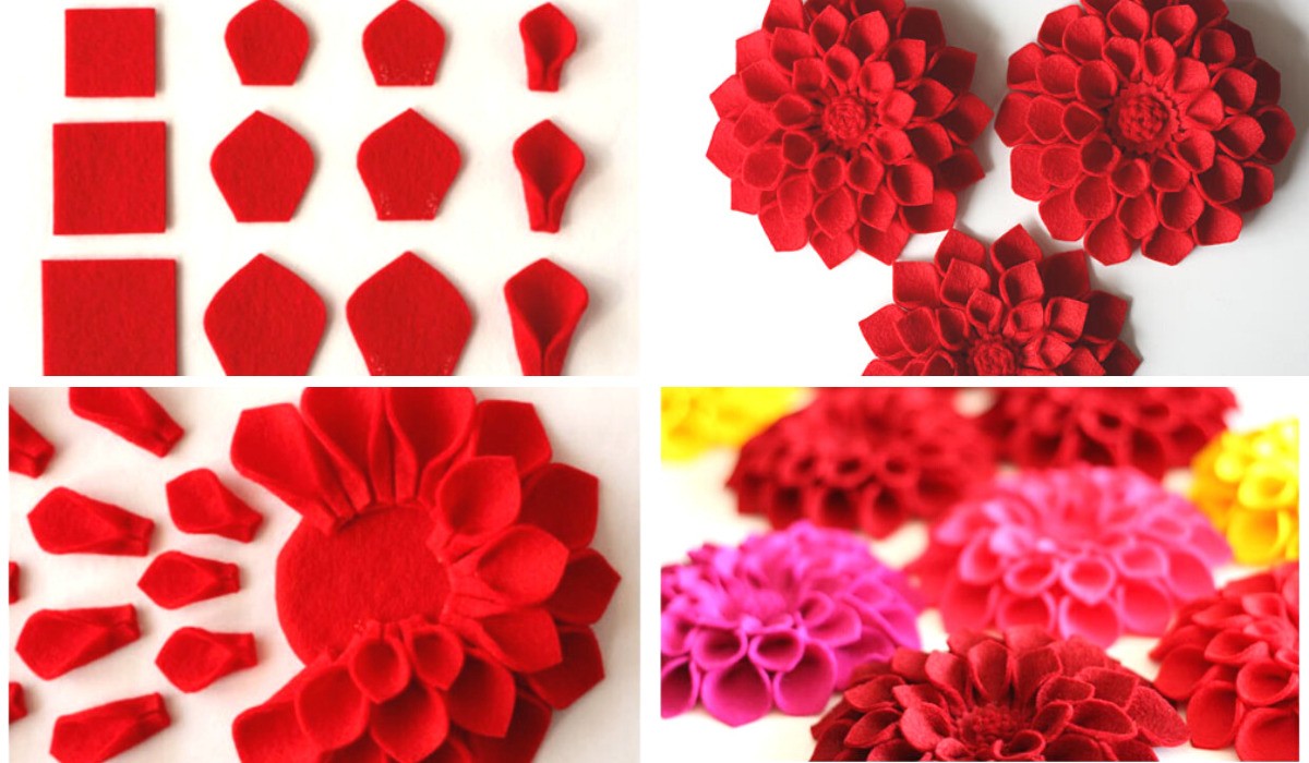 Paso A Paso De Flores De Colores Hechas Con Tela De Fieltro ...