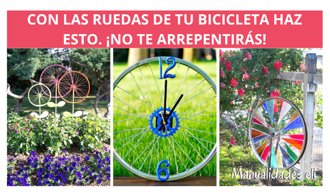 13 Ideas Únicas Para Decorar Tu Jardín Con Ruedas De Bicicletas ...