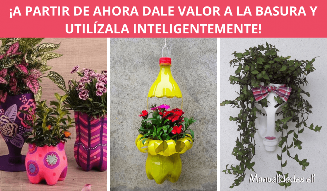 15 Maceteros Hechos Con Frascos De Botellas Plásticas Desechables