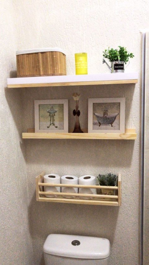 16 Ingeniosas ideas de repisas para baños que puedes hacer tú misma