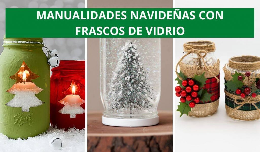 Adornos navideños hechos con frascos de vidrio fáciles de hacer