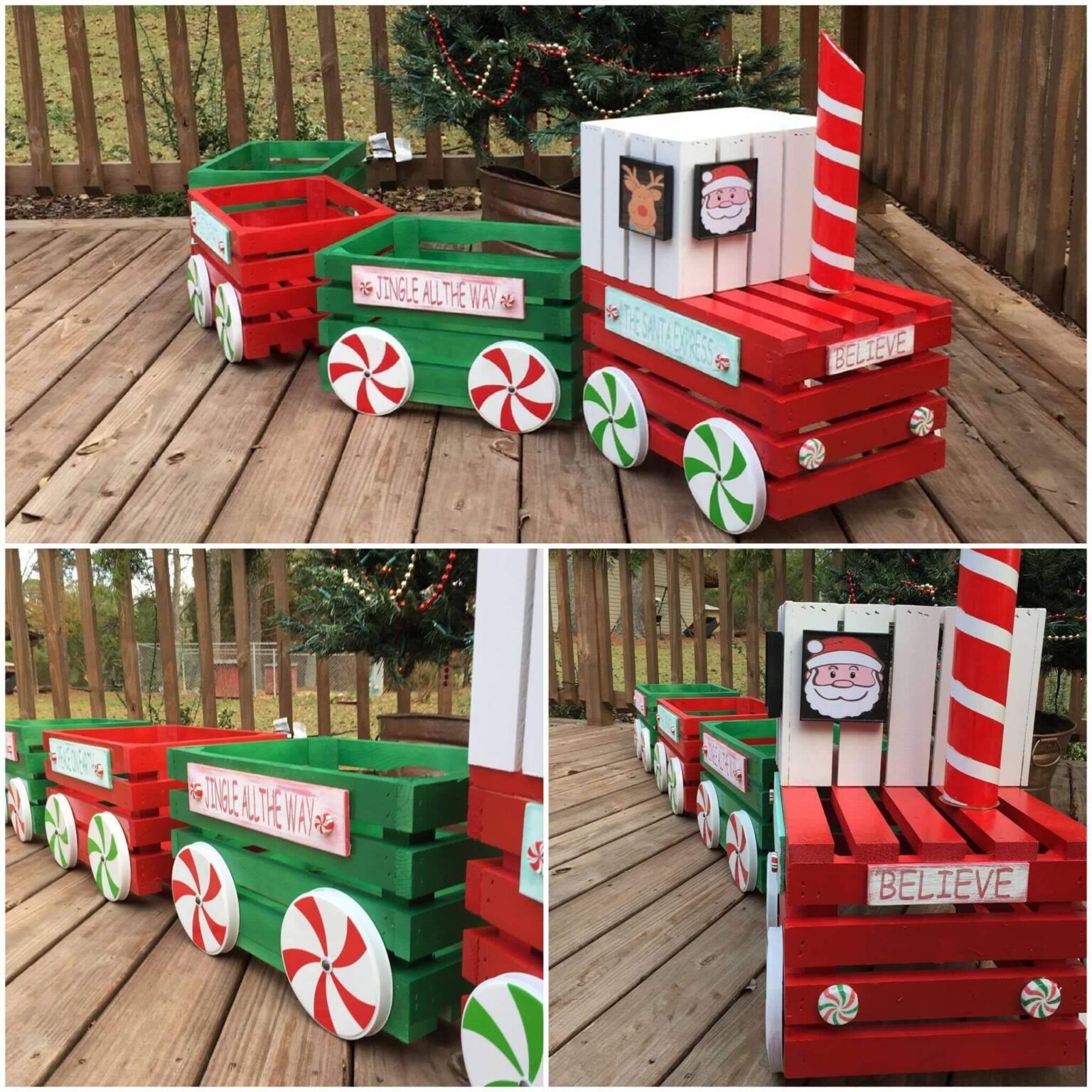Trenes Navideños Hechos Con Madera Que Puedes Hacer Tu