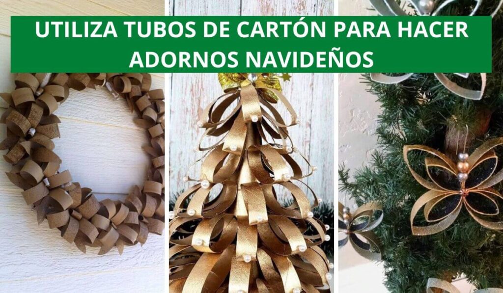 ADORNOS NAVIDEÑOS HECHOS CON TUBOS DE CARTÓN