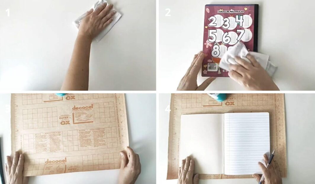 ¡FÁCIL! CÓMO FORRAR CUADERNOS O LIBRETAS ESCOLARES CON ESTE PASO A PASO ...