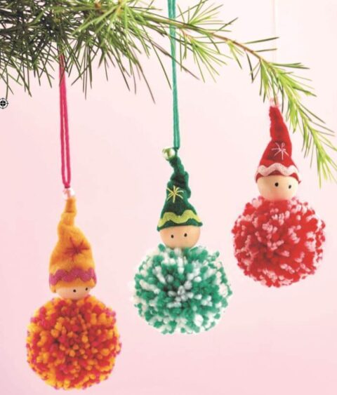 15 ADORNOS NAVIDEÑOS QUE PUEDES HACER CON POMPONES DE LANA ...