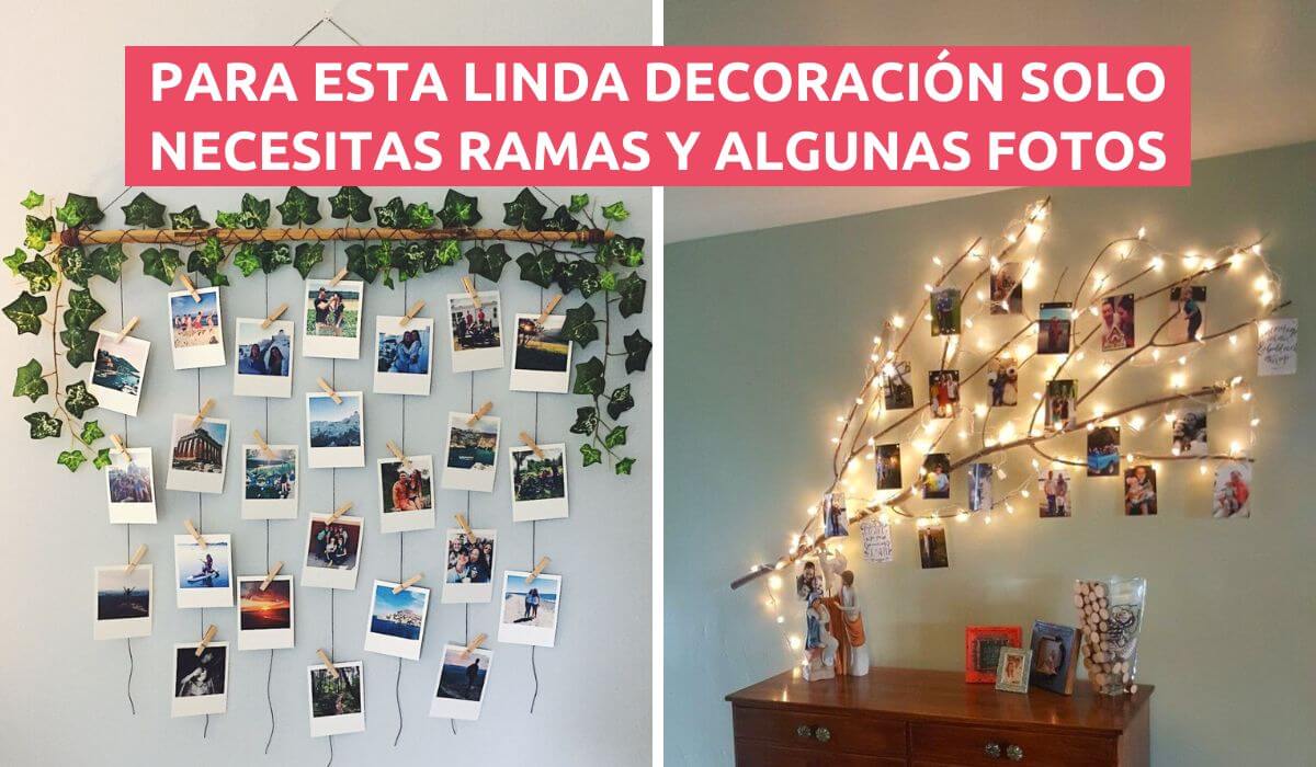 16 IDEAS PARA DECORAR PAREDES CON FOTOS UTILIZANDO RAMAS Y TRONCOS ...