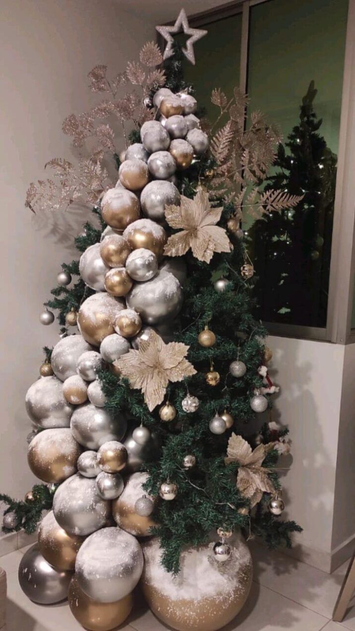 CÓMO DECORAR UN ÁRBOL DE NAVIDAD CON ESFERAS GIGANTES. ¡AQUÍ 16 IDEAS ...