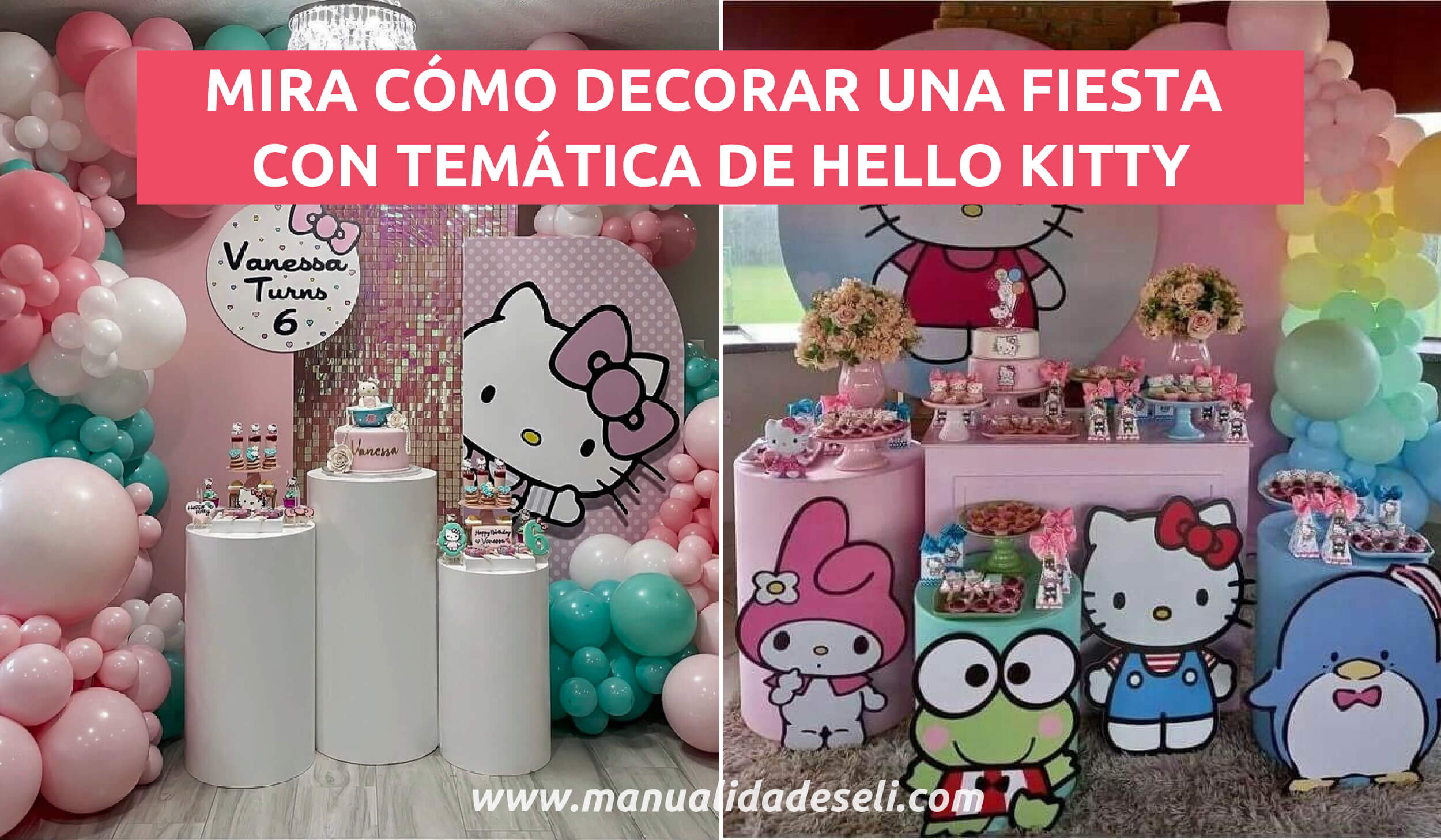 IDEAS PARA DECORAR UNA FIESTA CON TEMÁTICA DE HELLO KITTY | Manualidades eli