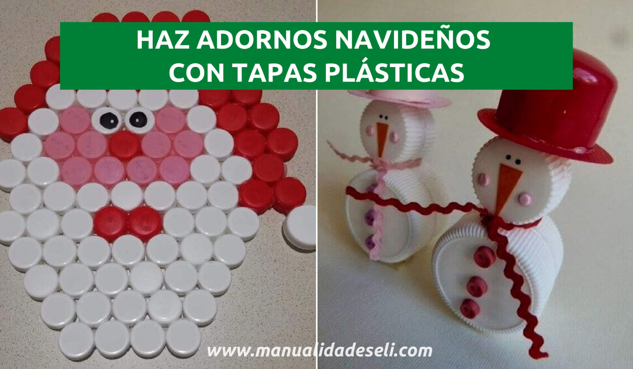 Son Increíbles Los Adornos Navideños Con Tapas Plásticas | Manualidades eli