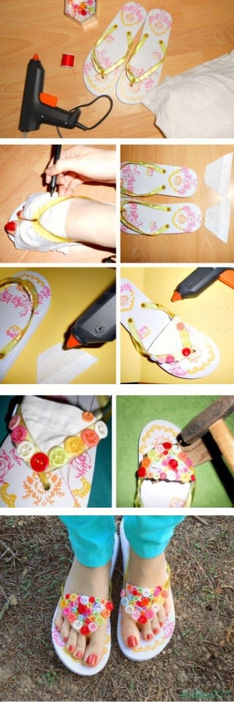¡Mira Estas Preciosas Ideas Para Decorar Chanclas! | Manualidades eli