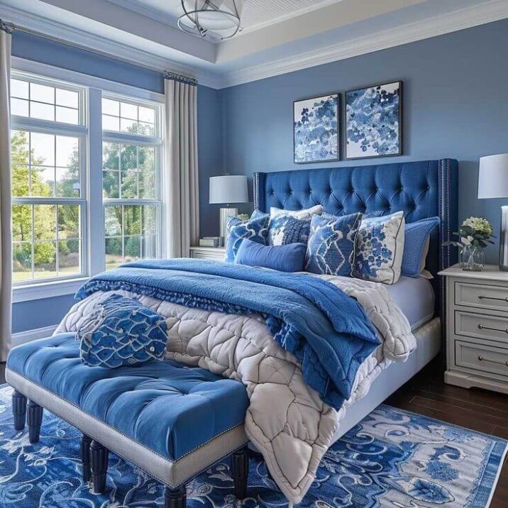 Decoración De Habitaciones En Color Azul Que Combina Elegancia Y Estilo ...