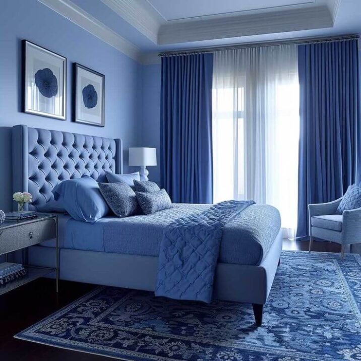 Decoración De Habitaciones En Color Azul Que Combina Elegancia Y Estilo ...
