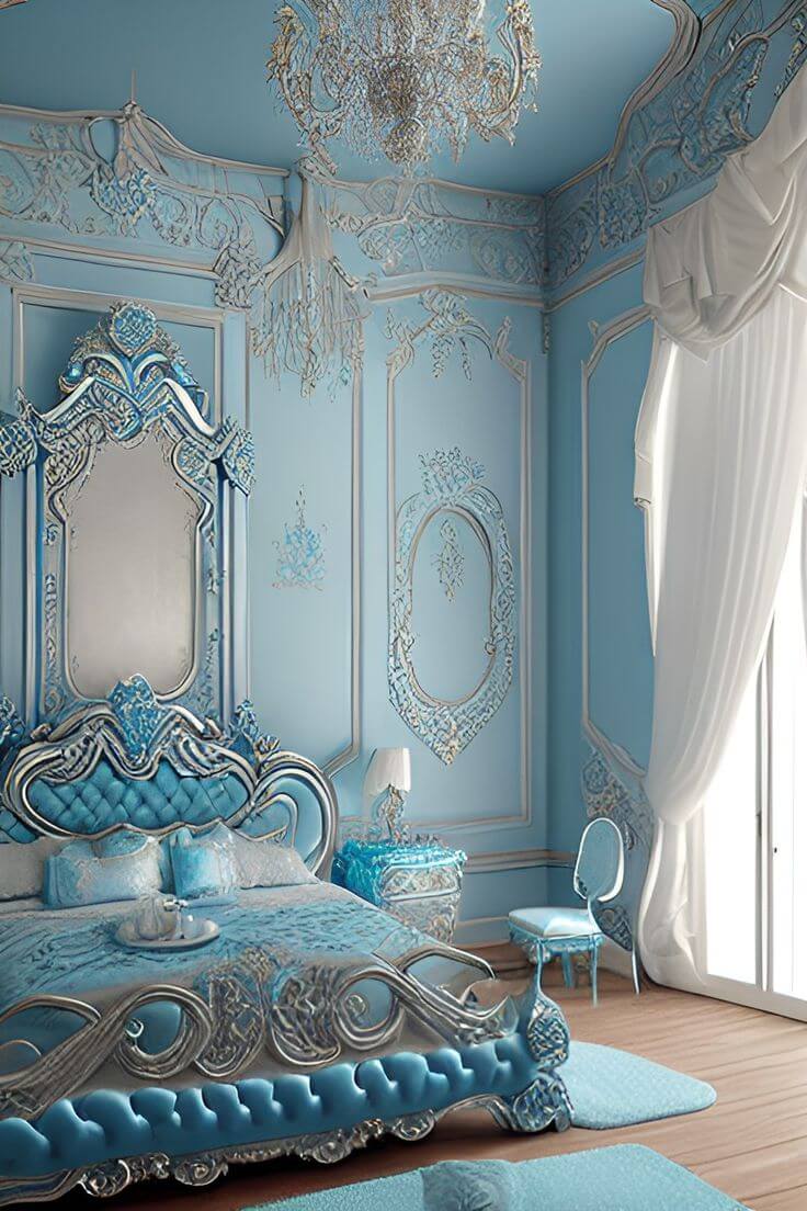 Decoración De Habitaciones En Color Azul Que Combina Elegancia Y Estilo ...