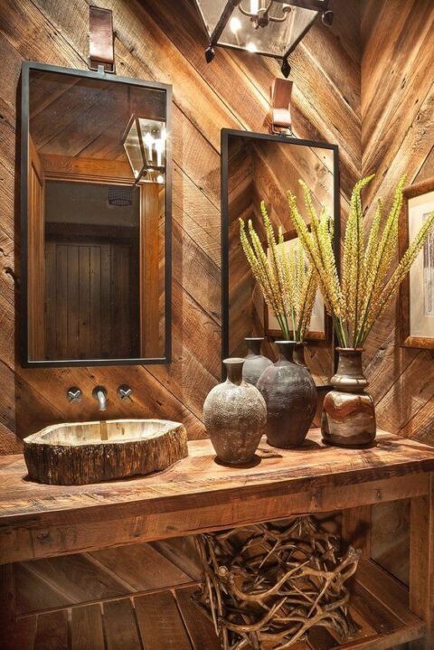 Los Mejores Estilos De Lavamanos De Baño Rústico Que No Puedes Ignorar ...